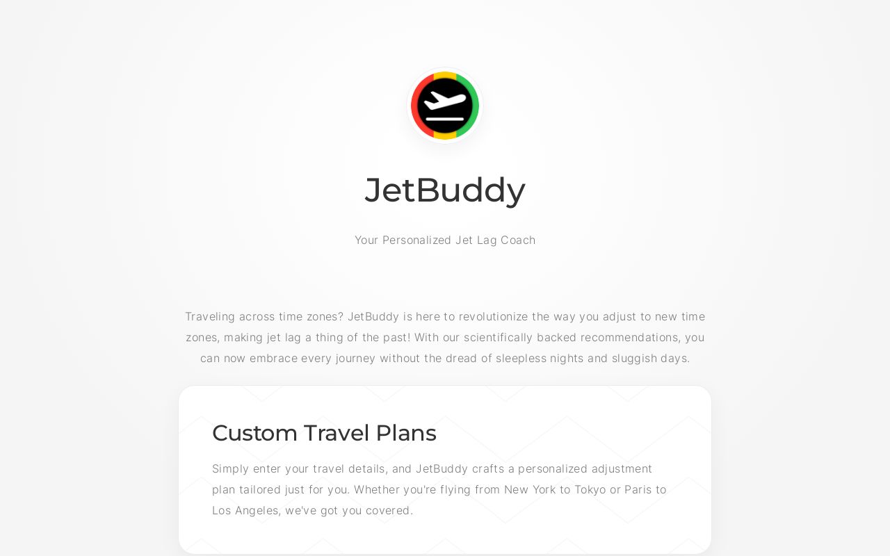 JetBuddy: Your Personalized Jet Lag Coach